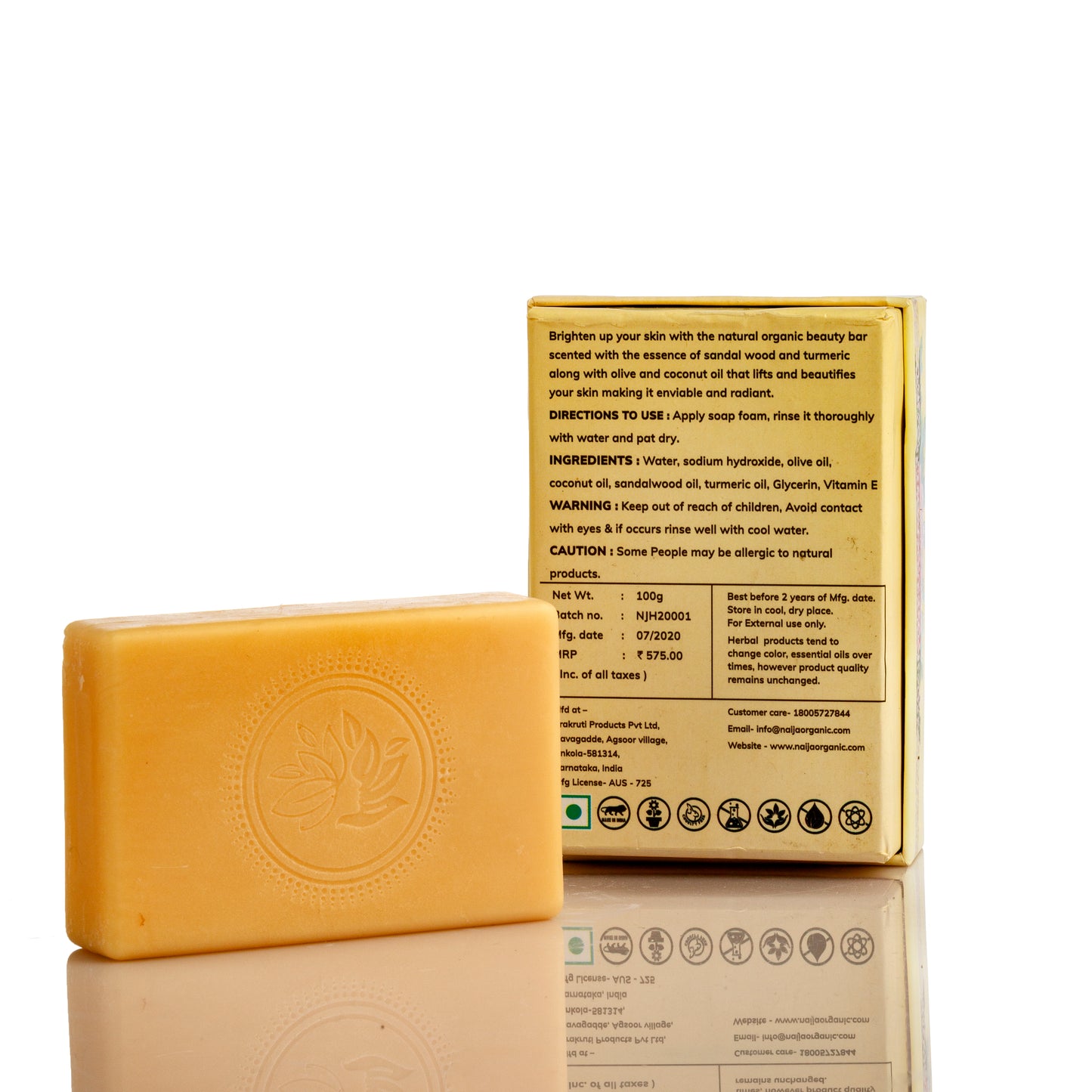 Sandalwood & Turmeric 100% Organic Bathing Soap – NaijaOrganics.in